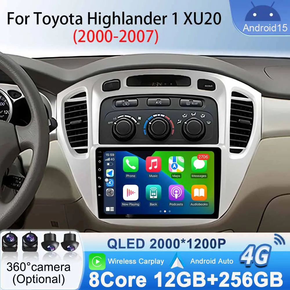 For Toyota Highlander 1 XU20 2001 - 2007 GPS Navigation Stereo Head ...