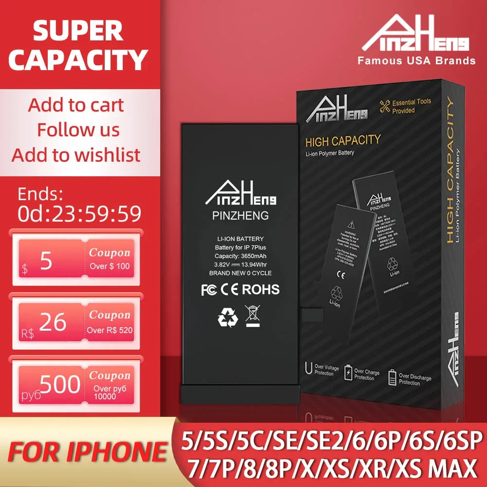 PINZHENG-bater-a-de-alta-capacidad-para-iPhone-pila-de-repuesto-para ...