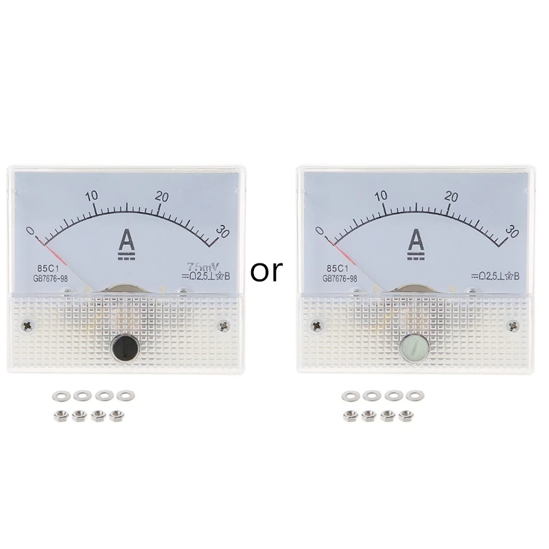 Compact-Ammeter-Analog-Amp-Meter-Gauge-Rectangle-Panel-Meter-Current ...
