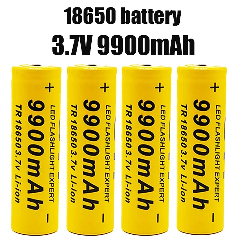 New 18650 battery 3.7V 9900mAh rechargeable Li-ion battery for Led flashlight Torch batery ...