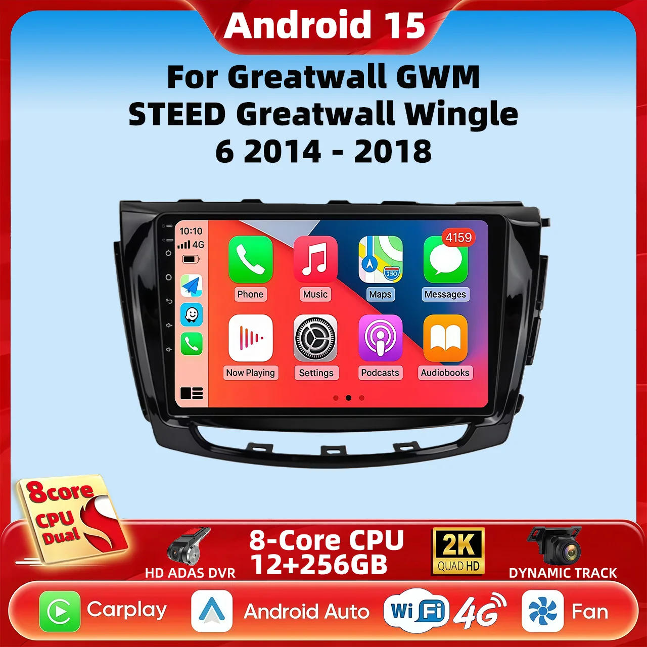 Android 15 WiFi Stereo Car Radio Multimedia Video Player Auto CarPlay ...