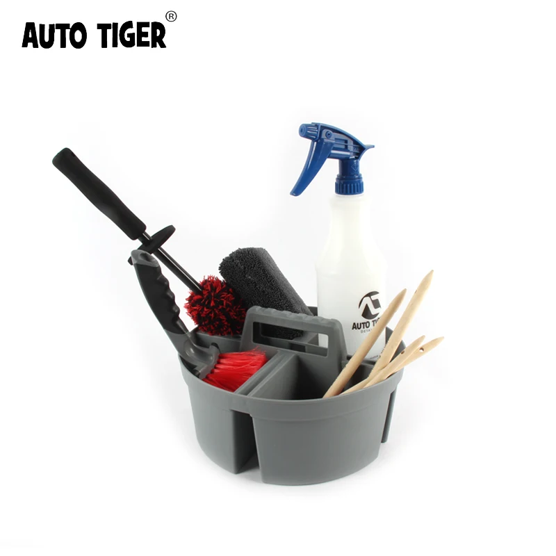 Auto-Tiger-Grey-round-tool-handbasket-Car-Detailing-Bucket-Organizer ...