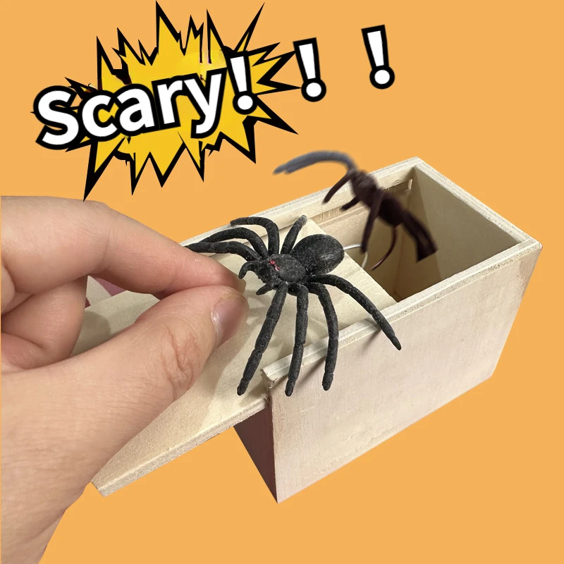 Funny Spider Box Surprise Party Gift Prank Trick Toys Wooden Surprising ...