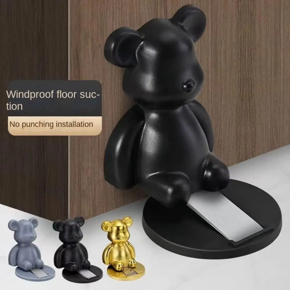 Mute-Magnetic-Bear-Door-Stopper-Punch-free-Force-Paste-Door-Suction ...