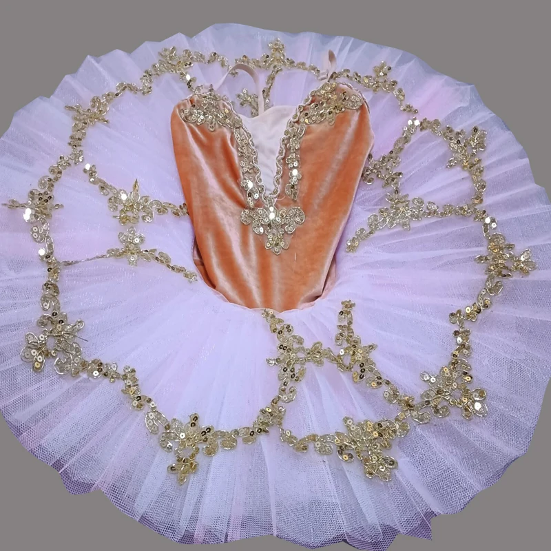 Orange-Ballet-Tutu-Pancake-Professional-Swan-Lake-Ballerina-tulles ...