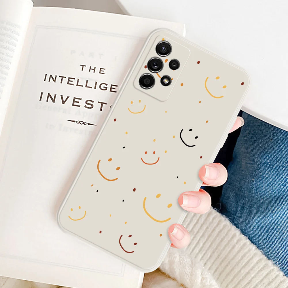 Cartoon Smiley Case for Samsung Galaxy A73 A72 A71 A53 A52 A52S 5G A51 ...
