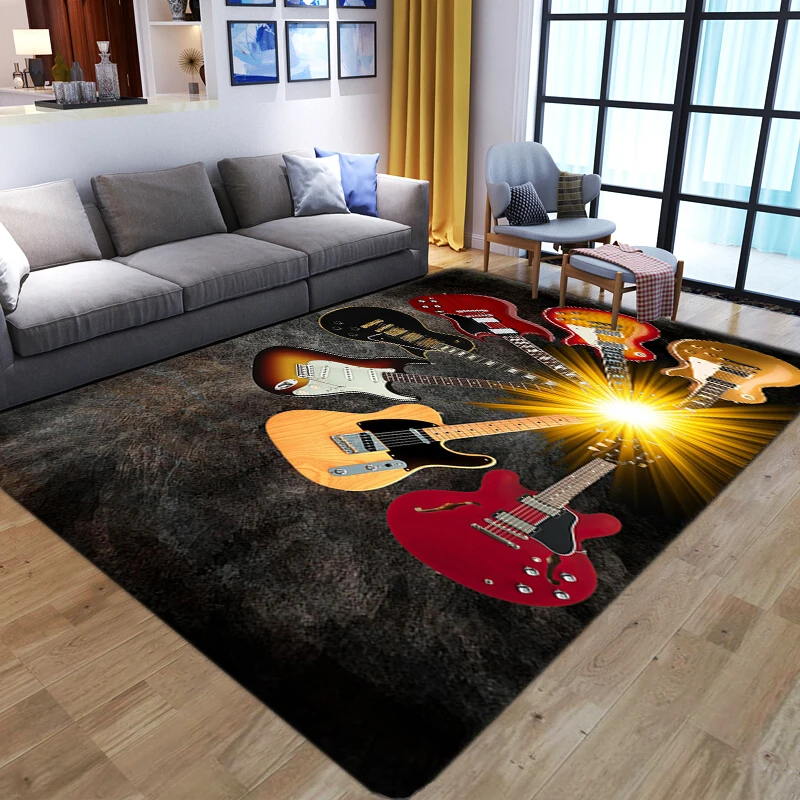 Alfombra-con-patr-n-de-guitarra-musical-para-dormitorio-de-adolescentes ...