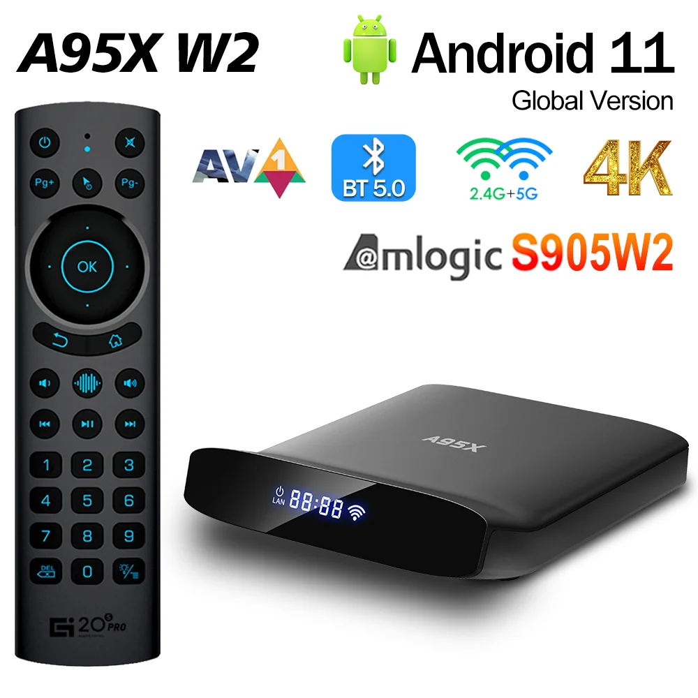 A95X W2 TV Box Android 11 Amlogic S905W2 4G 32G 64G TVBOX BT5.0 2.4G 5G WIFI 4K HDR Youtube ...
