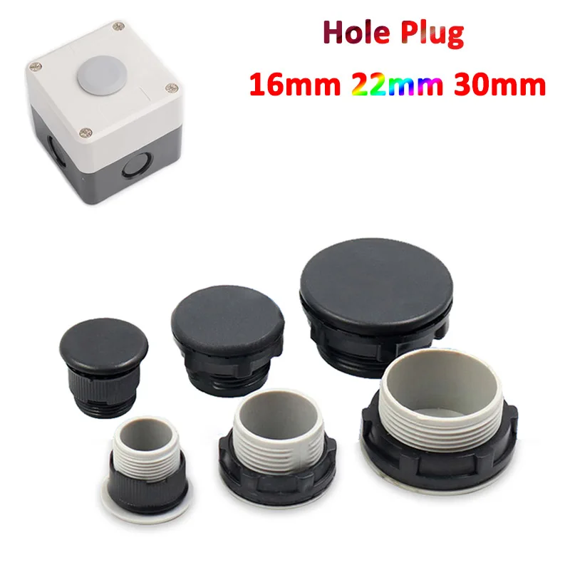 5pcs-16mm-22mm-30mm-Hole-Plug-Distribution-Cabinet-Button-Panel-Plug ...