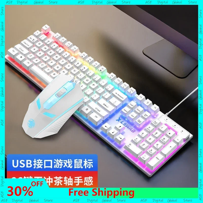 GX30S-G100-Mechanical-Hand-feel-Punk-Keyboard-and-Mouse-Set-Retro-Round ...