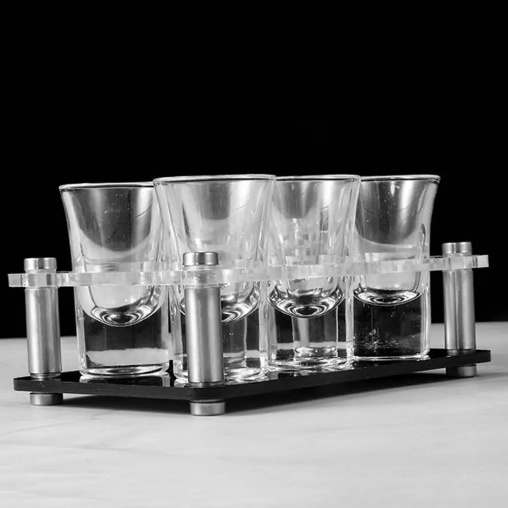 Acrylic-Wine-Cup-Holder-Space-Saving-Clear-Shot-Server-Tray-Useful ...