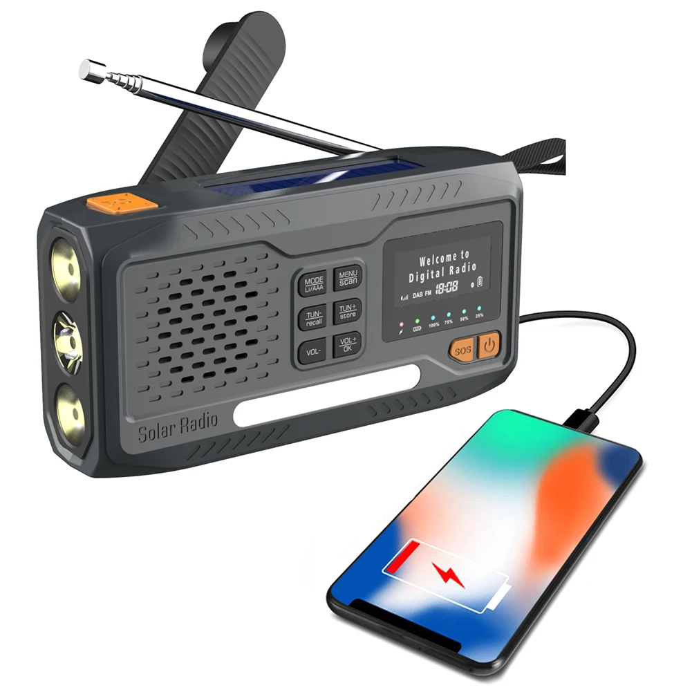 Solar-Hand-Crank-Emergency-Radio-2000mAh-Rechargeable-Portable ...