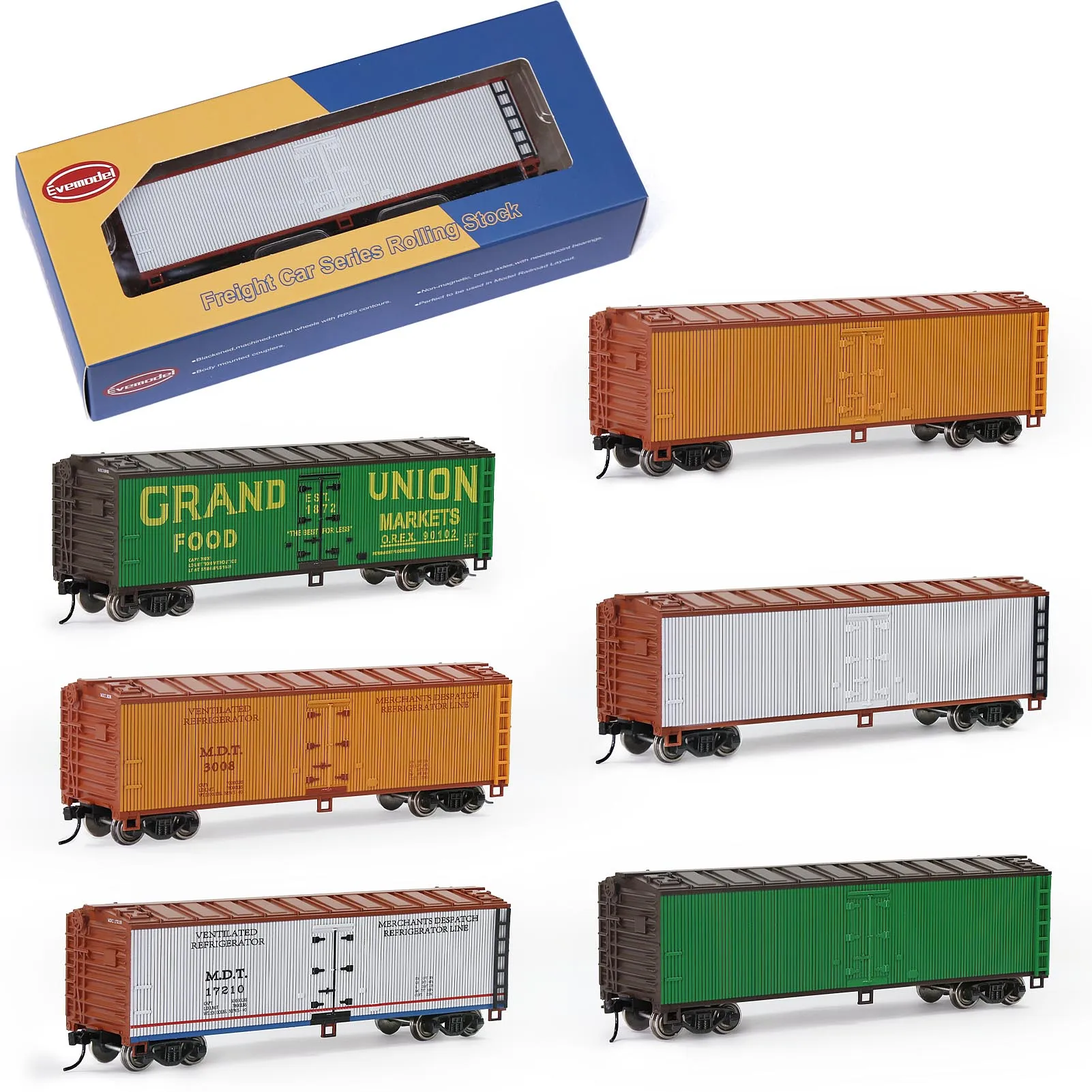 Evemodel-Train-1-Unit-HO-Scale-1-87-40-Wood-side-Reefer-Freight-Car ...
