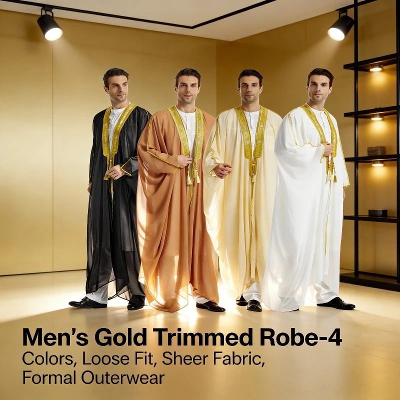 2026 Men's Robe Arabic Men's Long Sleeve Muslim Outer Robe - AliExpress ...