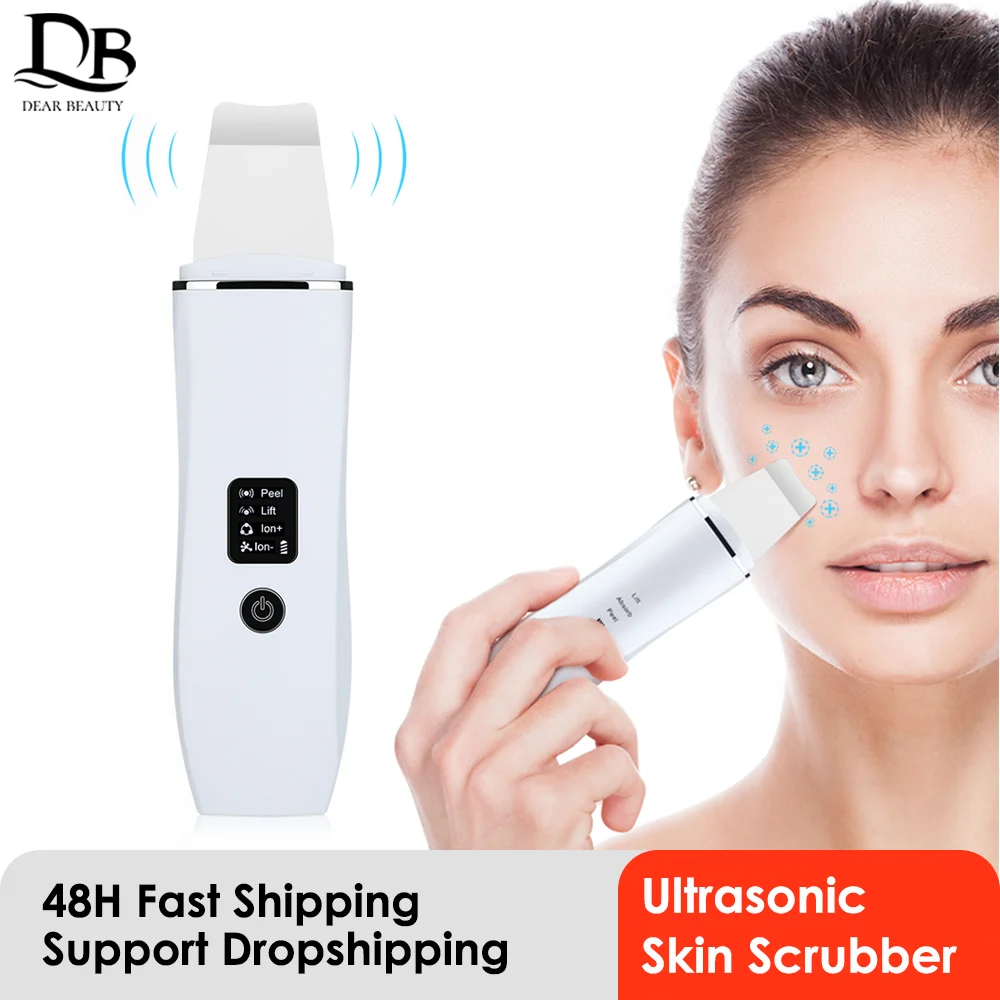 Ultrasonic Skin Scrubber Peeling Shovel Ems Microcurrent Ion Acne ...