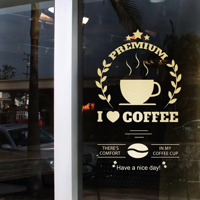 Coffee-Shop-Sticker-Bean-Milk-tea-Decal-Cafe-Cup-Poster-Vinyl-Art-Wall ...