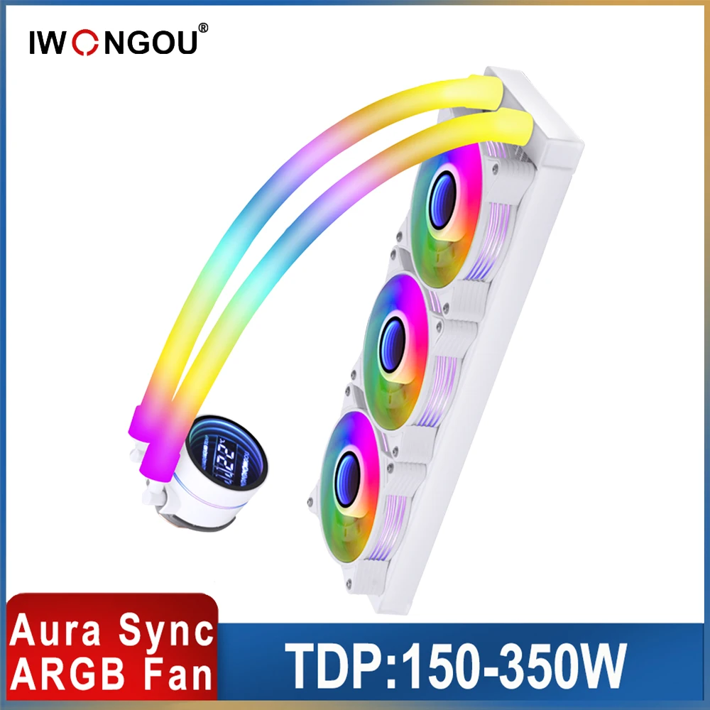 Water-Cooler-360mm-RGB-with-Temperature-Display-IWONGOU-4Pin-PWM-X99 ...