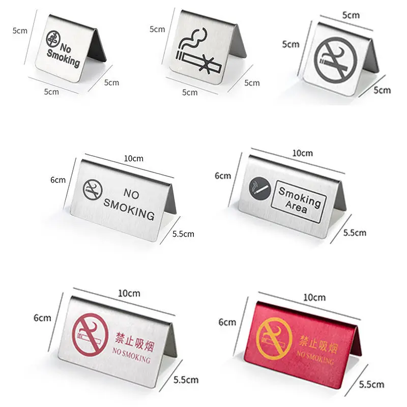 10 Pieces Stainless Steel No Smoking Stand Hotel Restaurant Hospitals ...