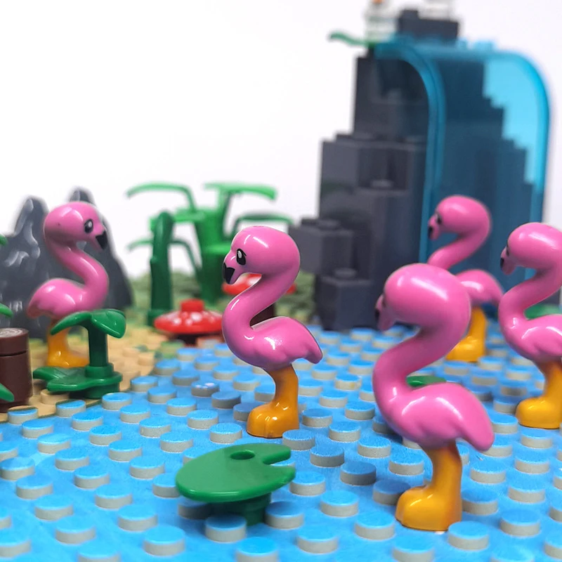 Zoo-Moc-Dschungel-Flamingo-Farm-Szene-Bausteine-Tierteile-Ziegel ...