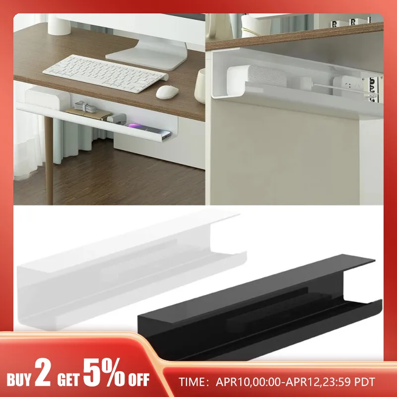 Under-Table-Cable-Organizer-Under-Desk-Cable-Tray-Wire-Organizer-No ...