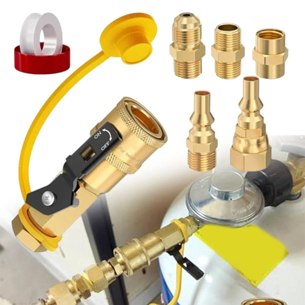 Propane Quick Connect 7pcs Set for Low Pressure RV Gas Appliances ...