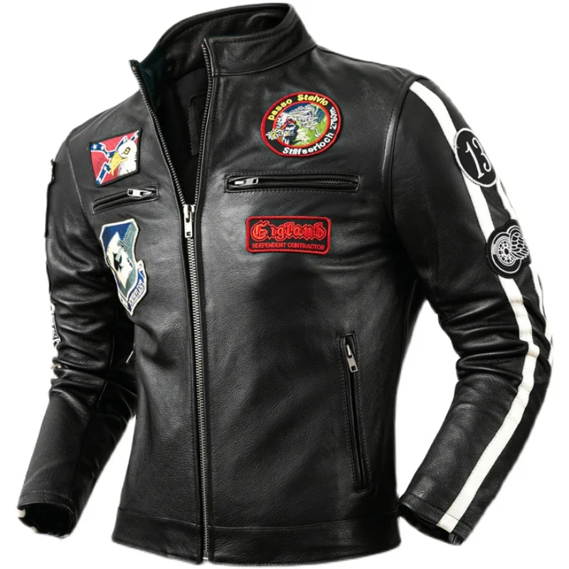 Motorcycle-Rider-Jacket-Patterns-Real-Cowhide-Genuine-Leather-Jacket ...