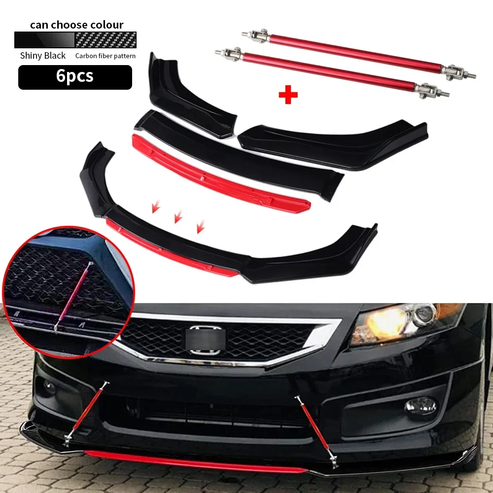 2PCS-Stainless-Steel-Bumper-Lip-Splitter-Tie-Rod-Bars-4PCS-Universal ...