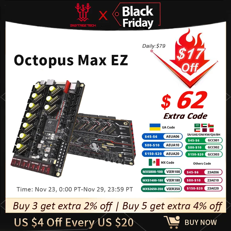 BIGTREETECH-Octopus-Max-EZ-V1-0-3D-Printer-Motherboard-10-Drivers-eFuse ...