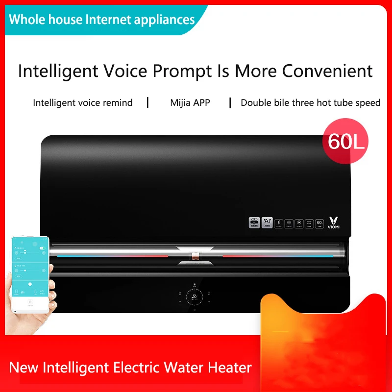 60L Electric Water Heater 220V AI Household Intelligent Voice Water ...