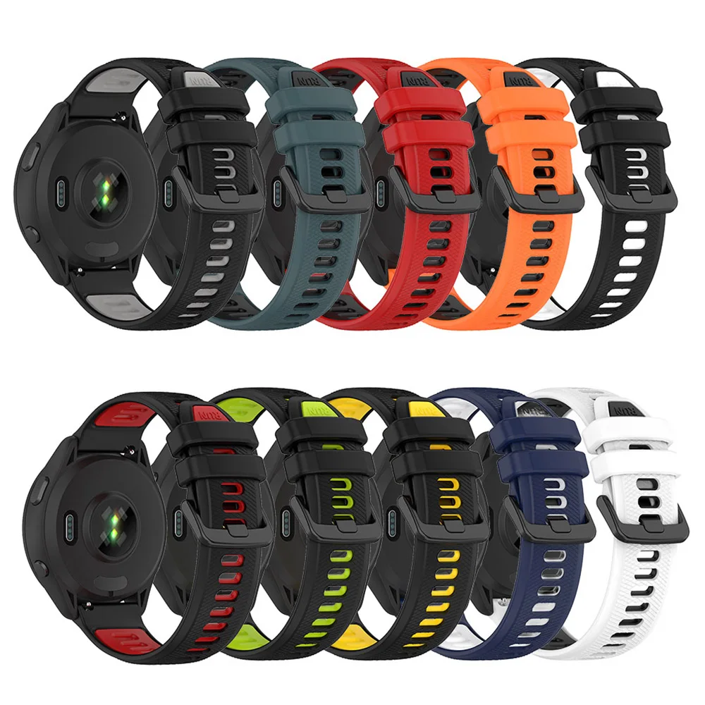 Two-Color-Silicone-Strap-For-Garmin-Forerunner-265-265S-255S-255 ...