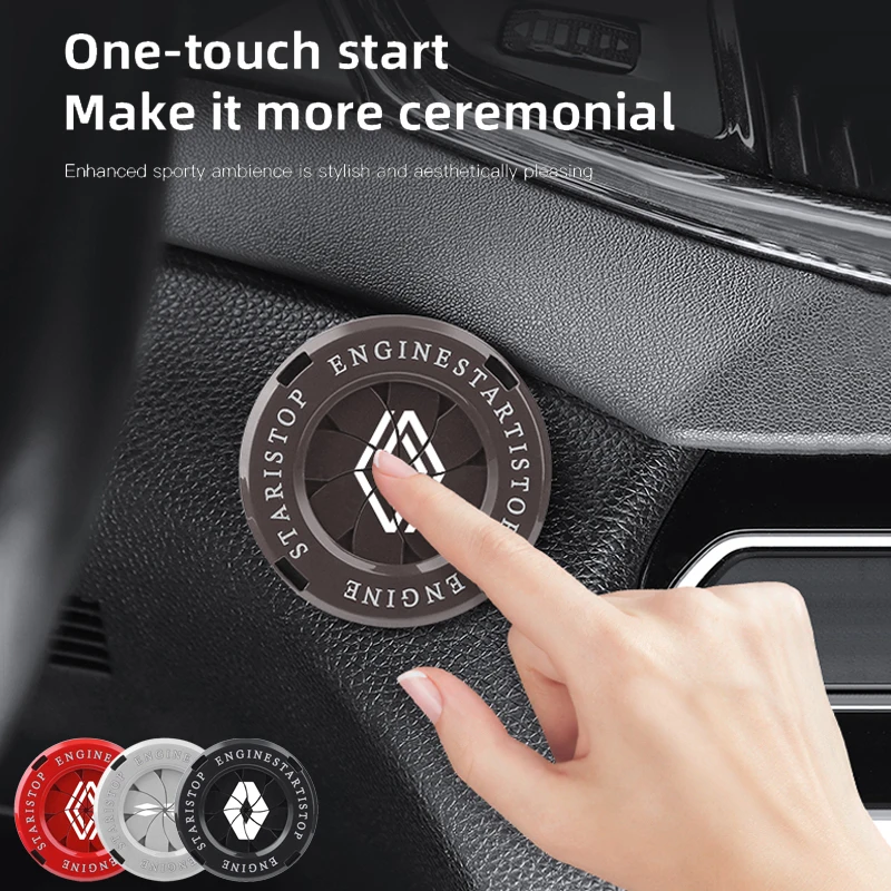 Car Ignition Button Decorative Ring Keyless Start Cover For Renault RS ...