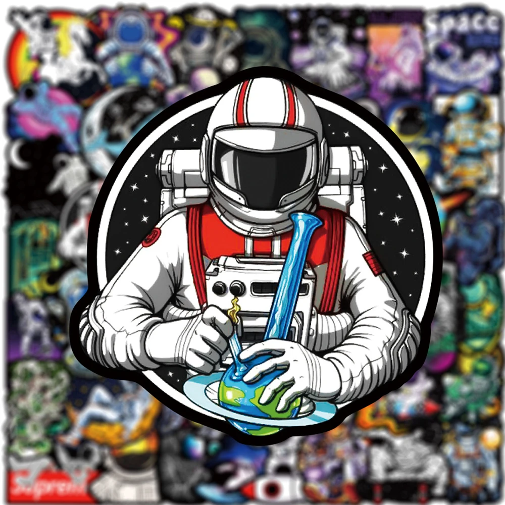 10/30/50pcs Cool Outer Space Astronaut Stickers Cartoon Graffiti Decals ...