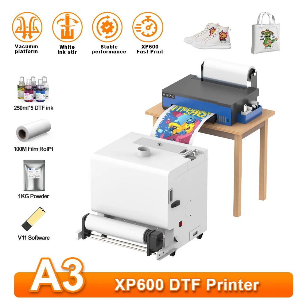 DTF-Printer-A3-XP600-DTF-Transfer-Impresora-for-T-shirt-Printing-Machine-DTF-Powder-Shaker ...