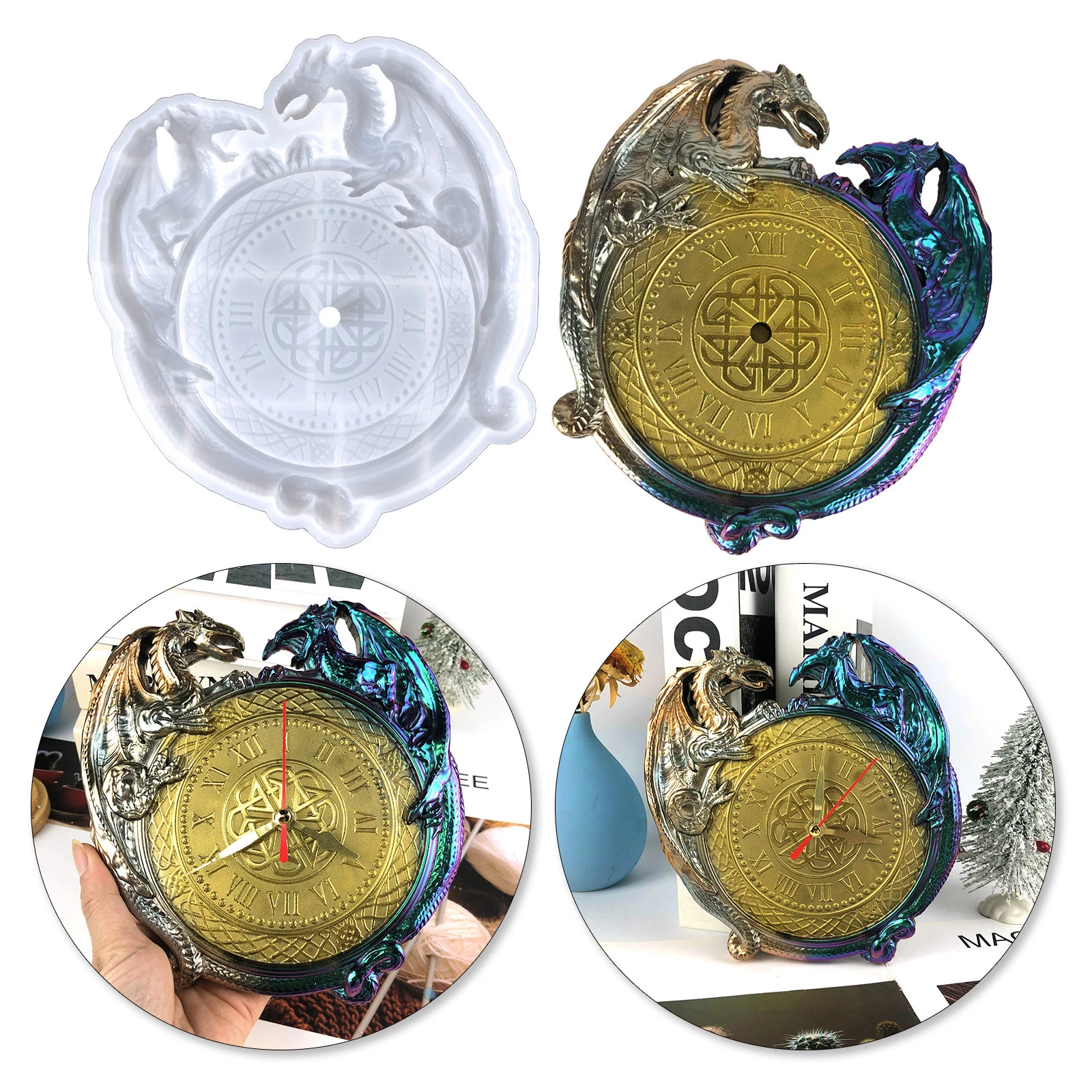 Flying-Dragon-Clock-for-Election-Confronxy-Resin-Mold-DIY-Wall-Face ...