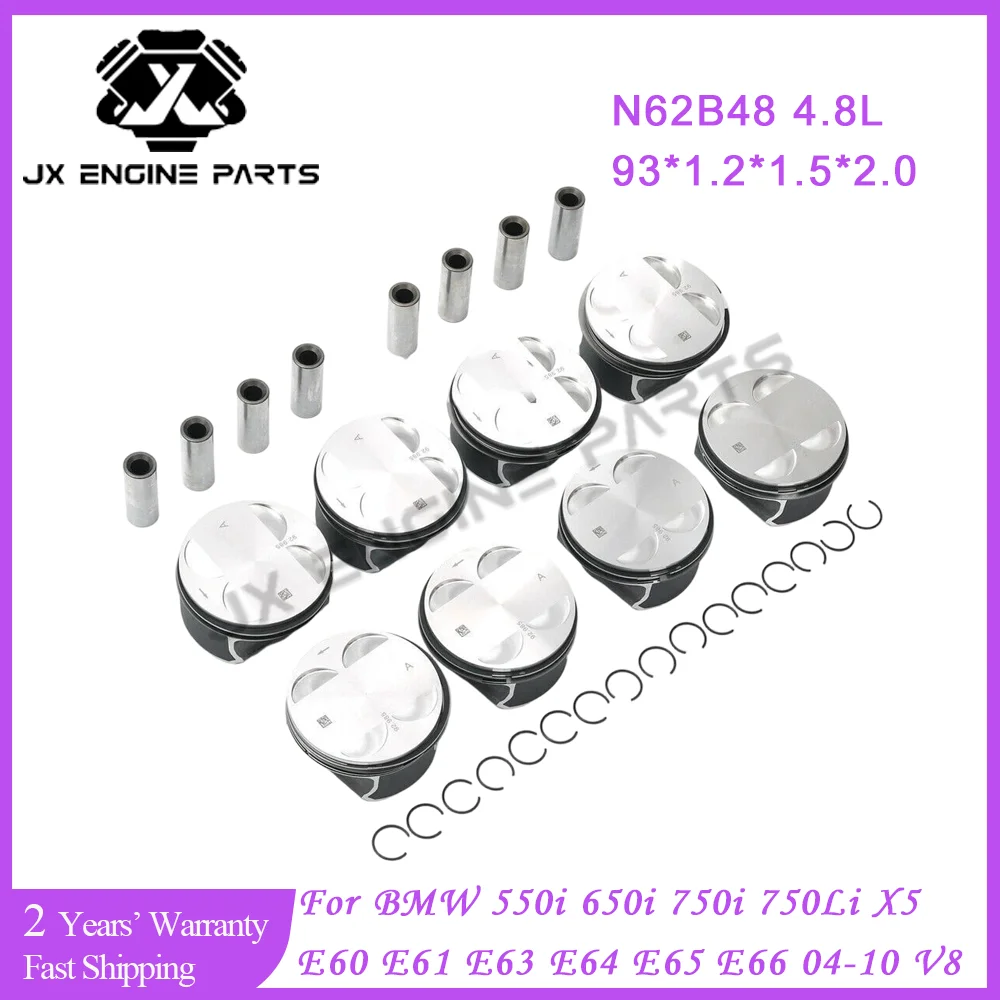 N62B48 Engine Piston & Ring Set STD For BMW 4.8 550i 650i 750i 750Li X5 ...