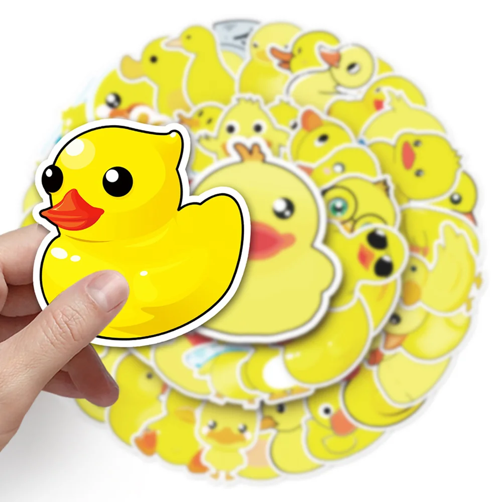 50pcs Cartoon Yellow Duck Stickers For Suitcase Phone Guitar Stationery ...
