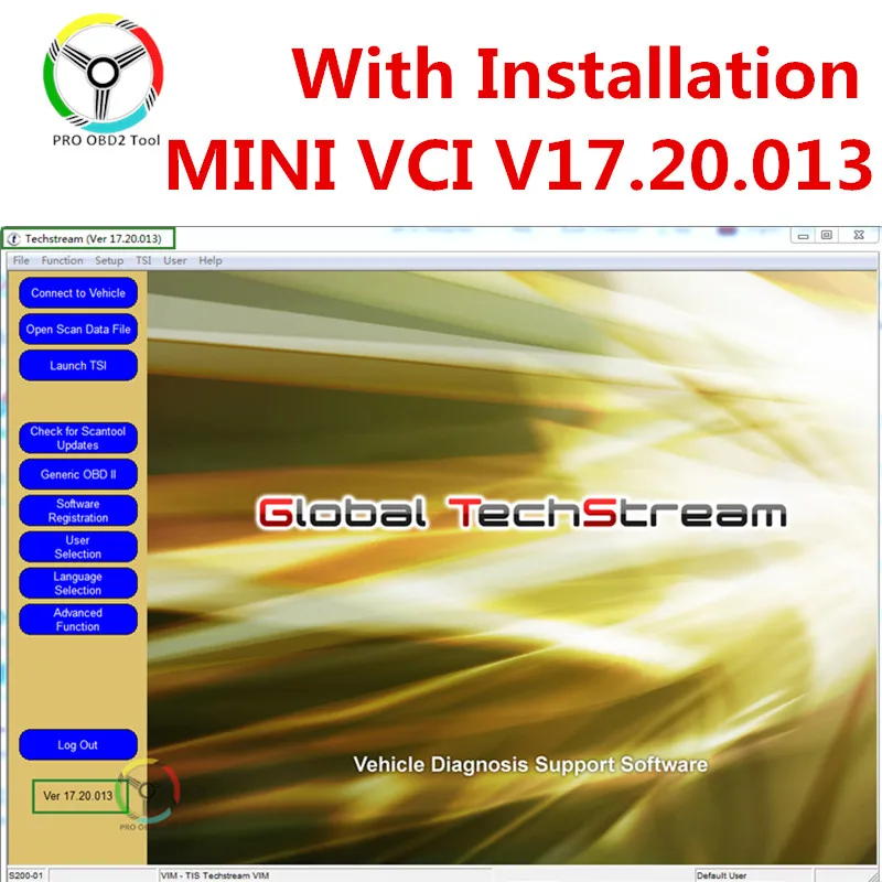 Mini Vci V17.00.020 V16.30.013 For Toyota Tis Techstream V15.00.028 ...
