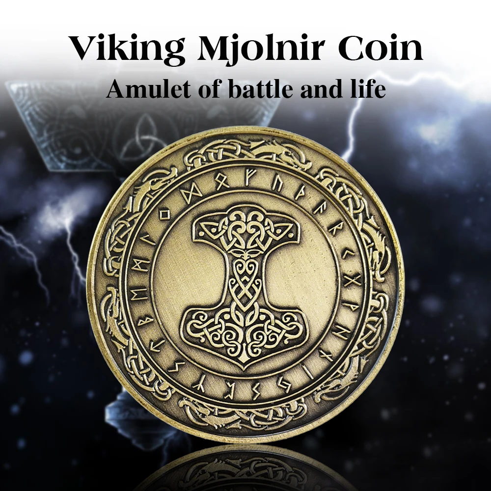 Viking-Runic-Mjolnir-Coin-Home-decorate-Crafts-Gift-For-Men-Women ...