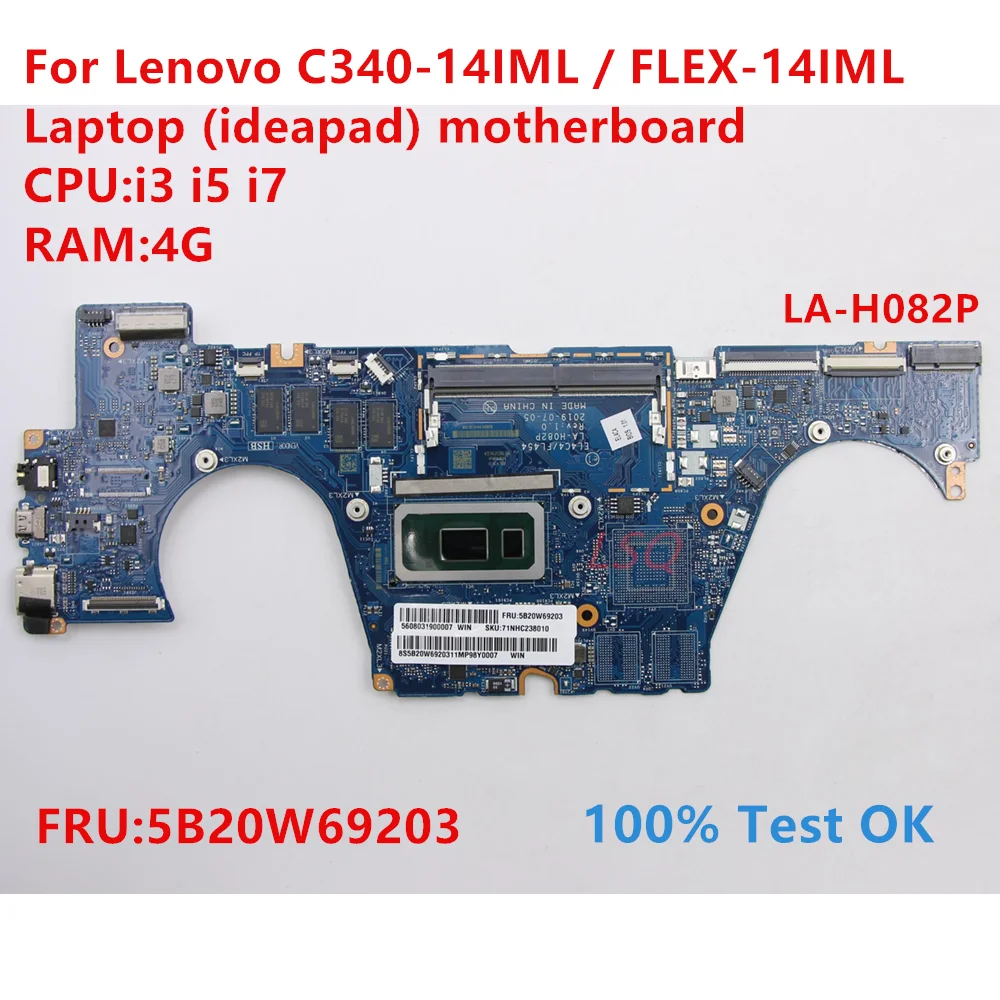 LA-H082P-For-Lenovo-C340-14IML-FLEX-14IML-Laptop-Ideapad-Motherboard ...
