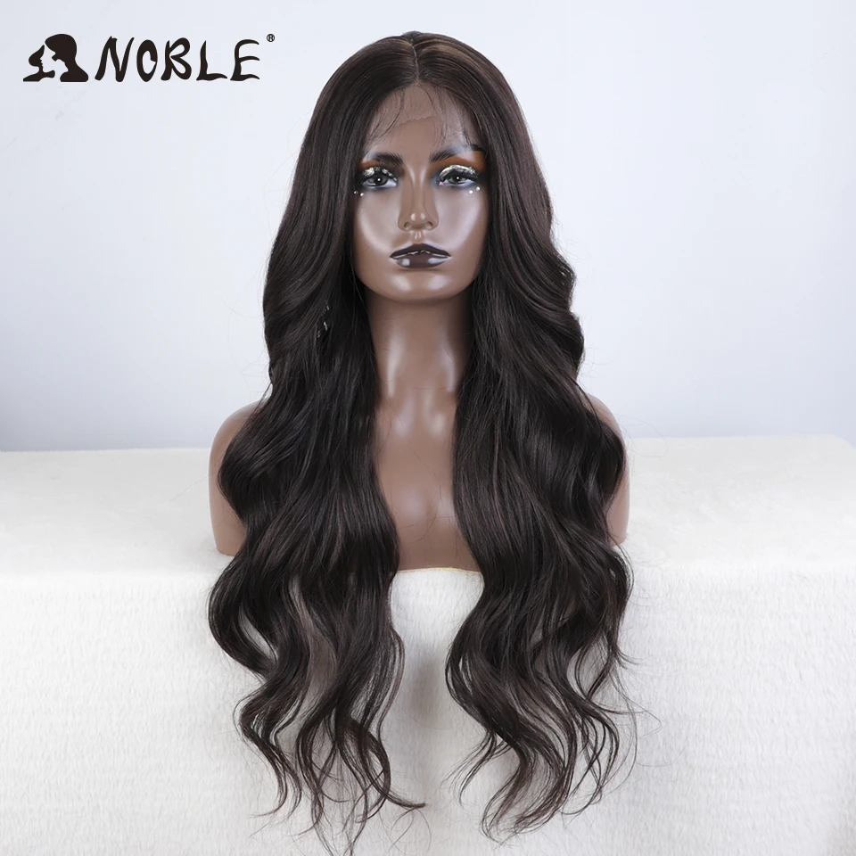 Noble Synthetic Lace Front Wigs For Women Super Long Body Wavy With ...