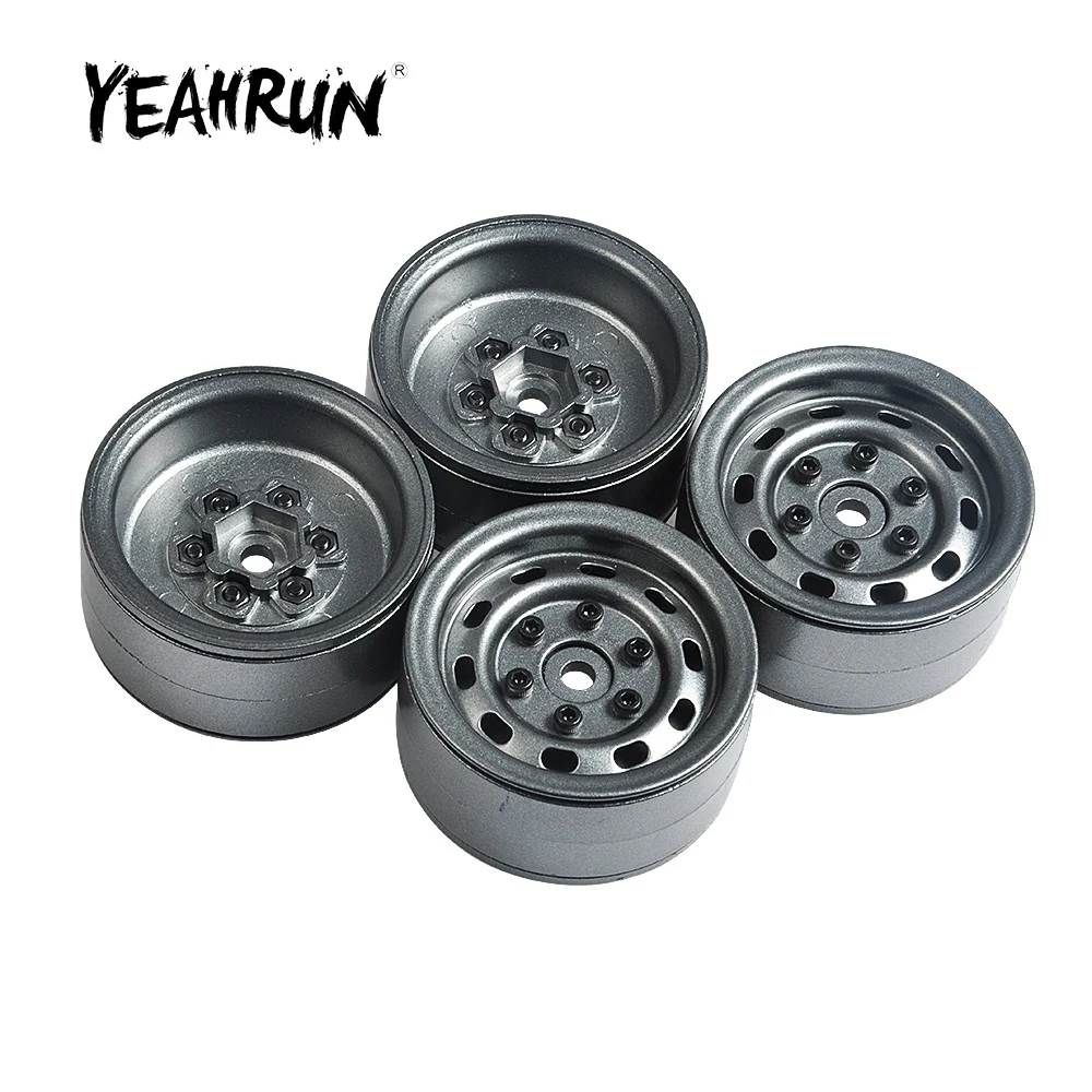 YEAHRUN Heavy Duty 100g Metall 1,9 Zoll Beadlock Rad Felgen Naben für Axial SCX10 90046 D90 1/10 ...