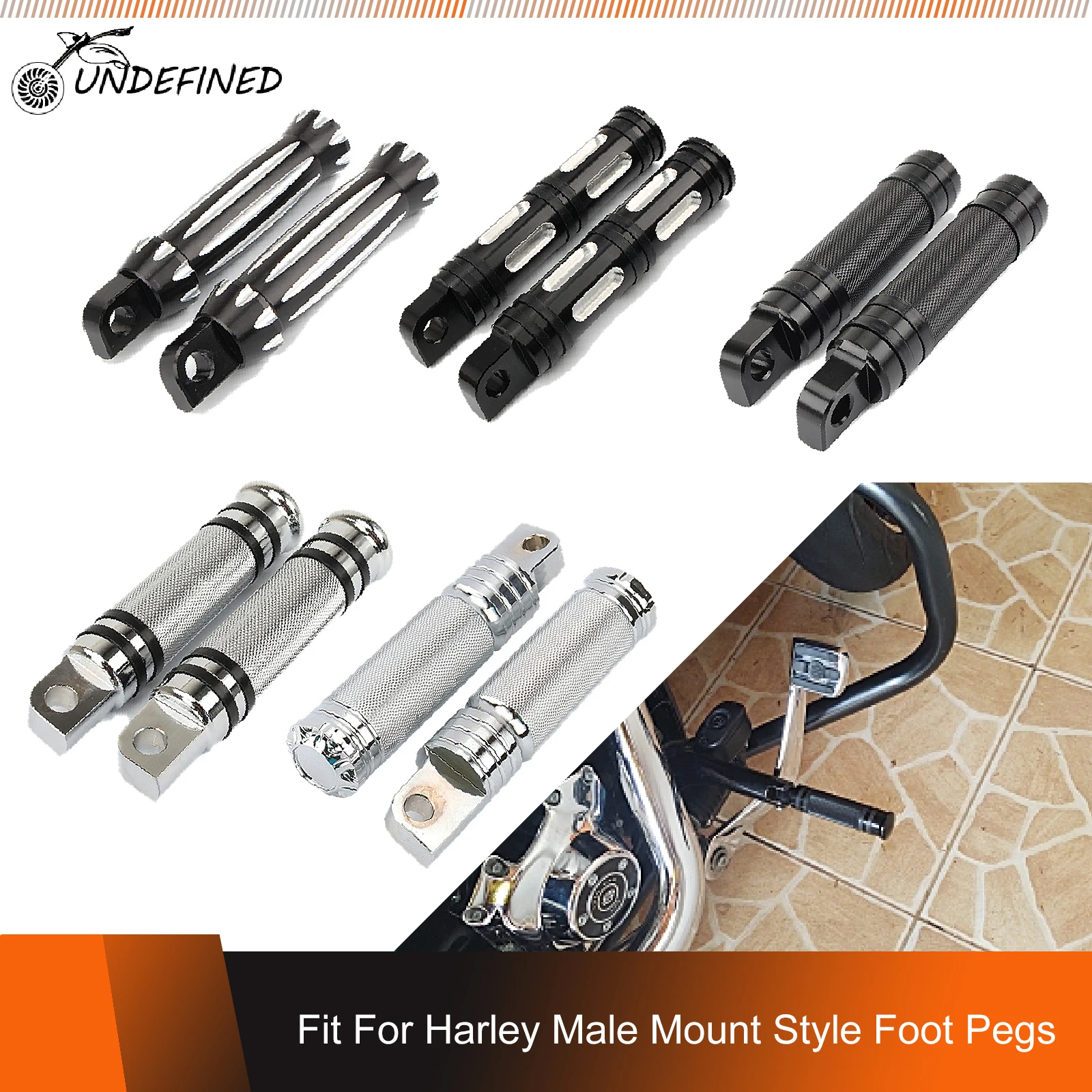 Motorcycle-Foot-Pegs-Male-Mount-Footrests-Pedals-For-Harley-Sportster ...