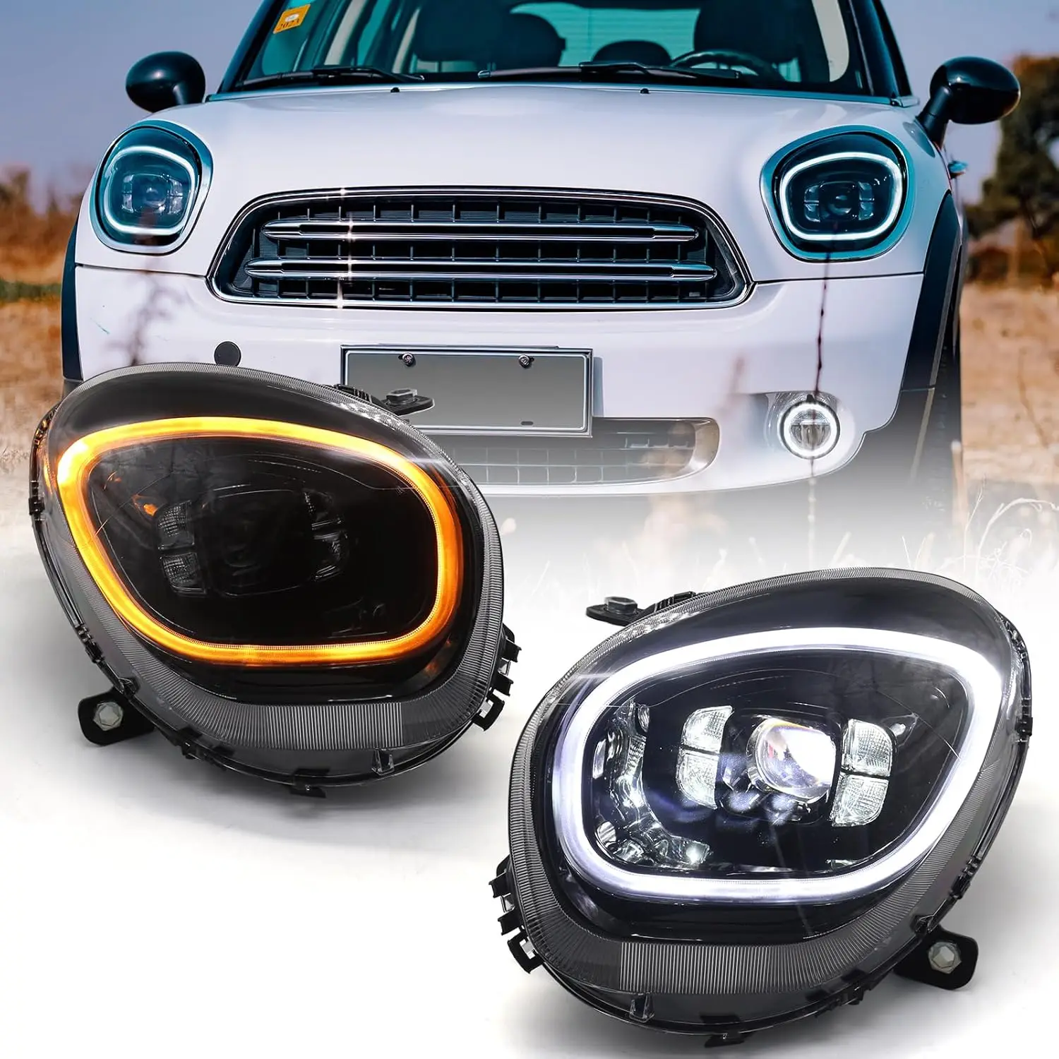 LED Headlight for BMW Mini Cooper Countryman R60/Pacman R61 2011-2016 ...