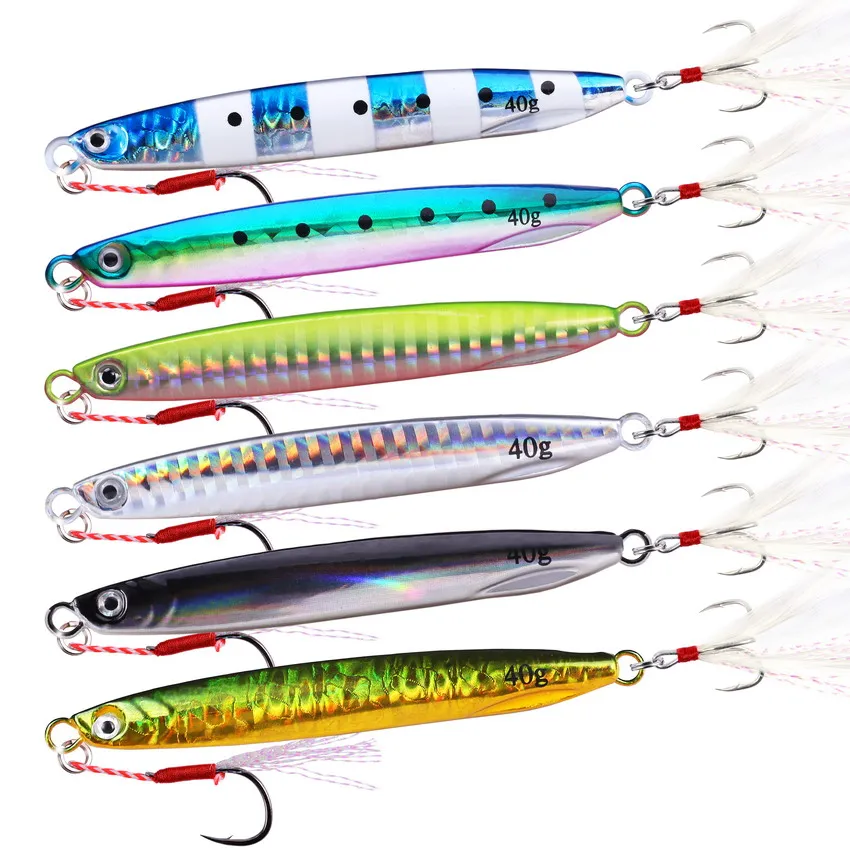 6pcs Super Slim Long Metal Casting Jigs Fishing Lures 7g 10g 14g Shore ...