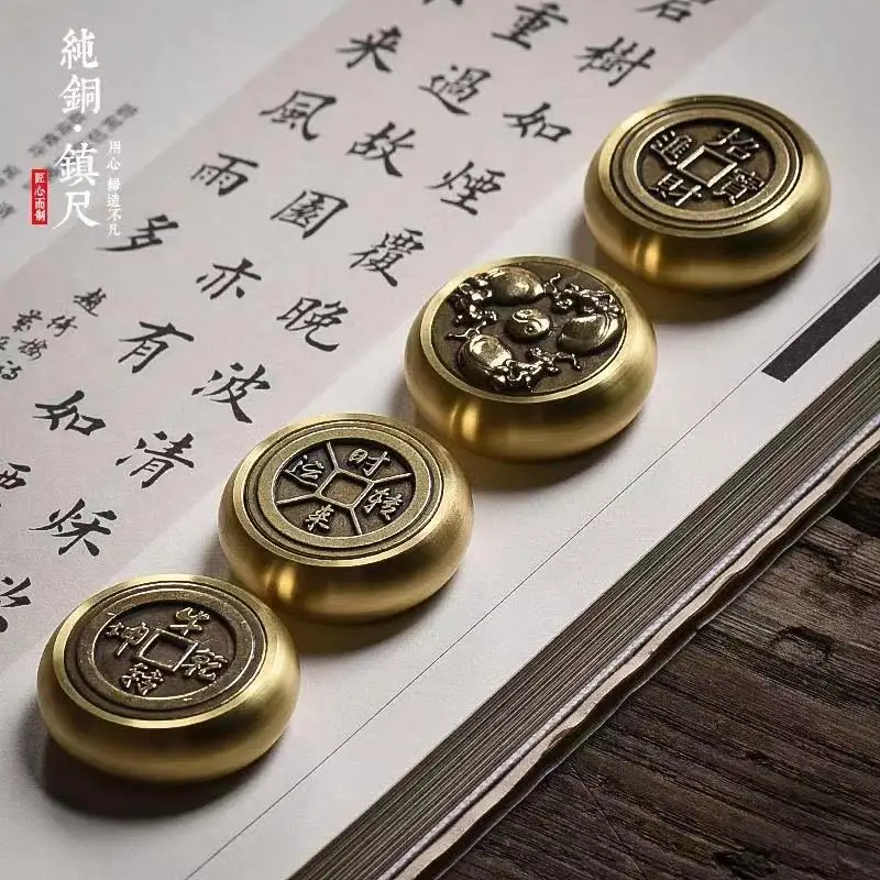 1pc Chinese Calligraphy Paperweight Brass Art Paperweights Holding ...