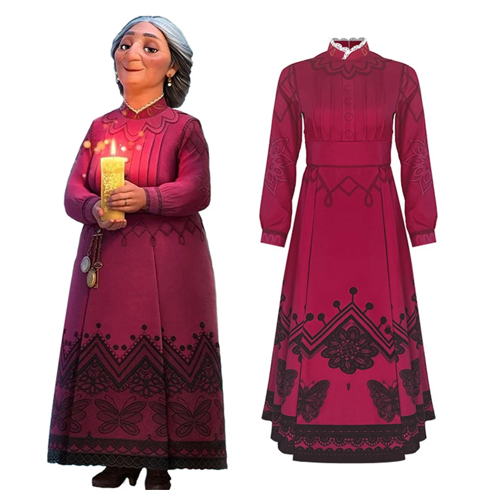 New Arrival Anime Encanto Grandma Abuela Alma Full Set Red Dress ...