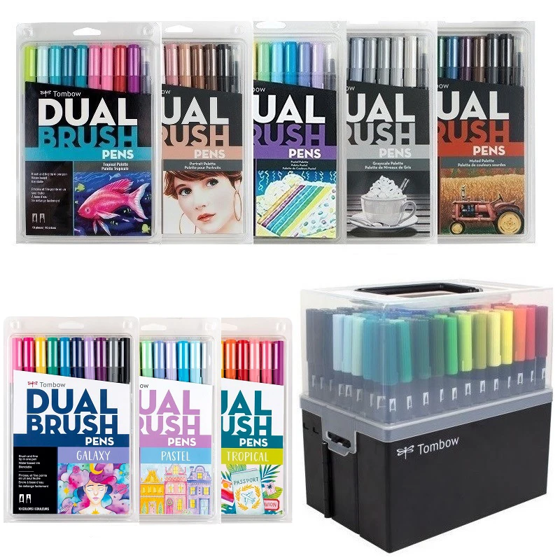 Japan-TOMBOW-ABT-Dual-Soft-Brush-Pen-Fine-Tip-12pcs-set-Calligraphy ...
