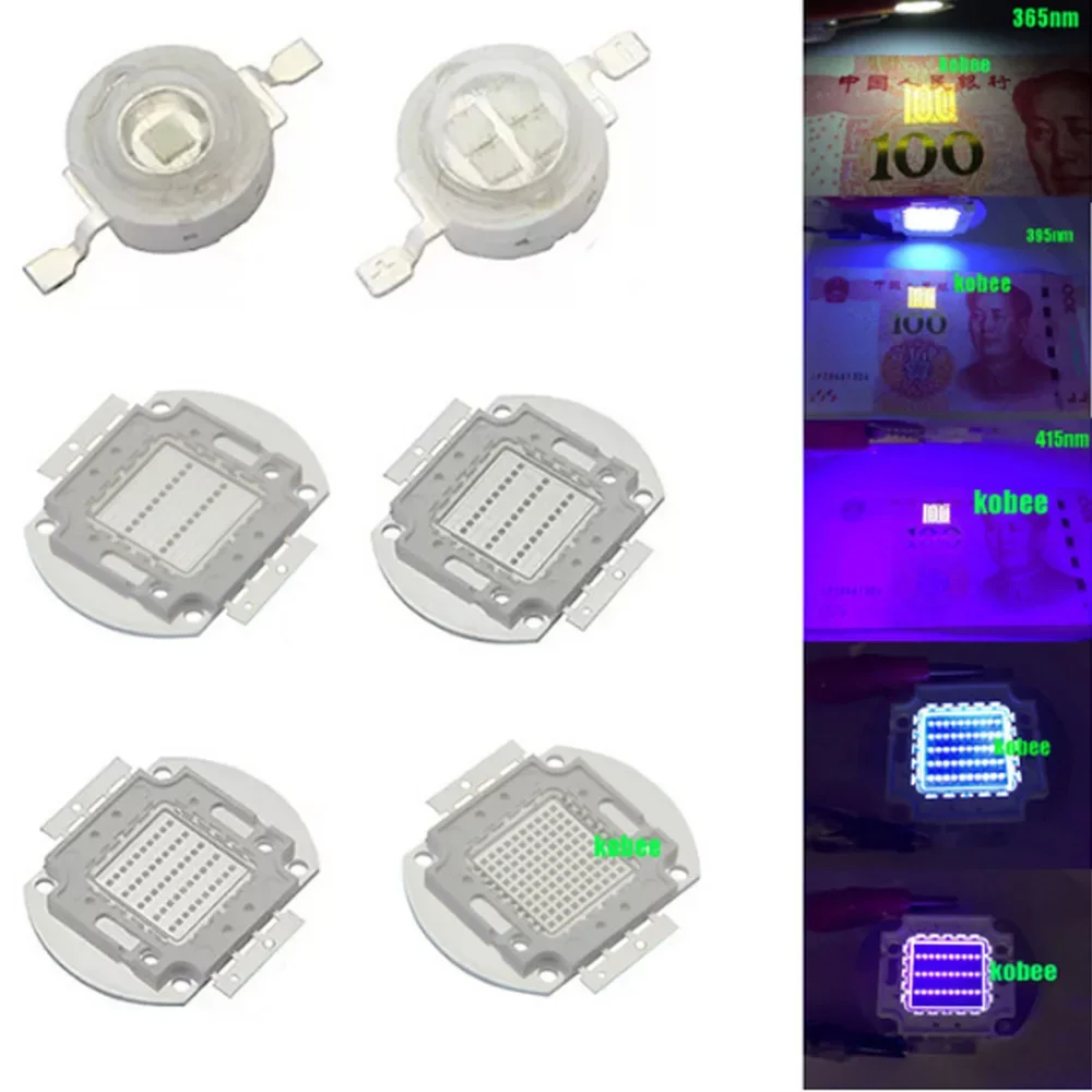 3W 5W 10W 20W 30W 50W 100W High Power Light UV Purple LED 365nm 375nm ...