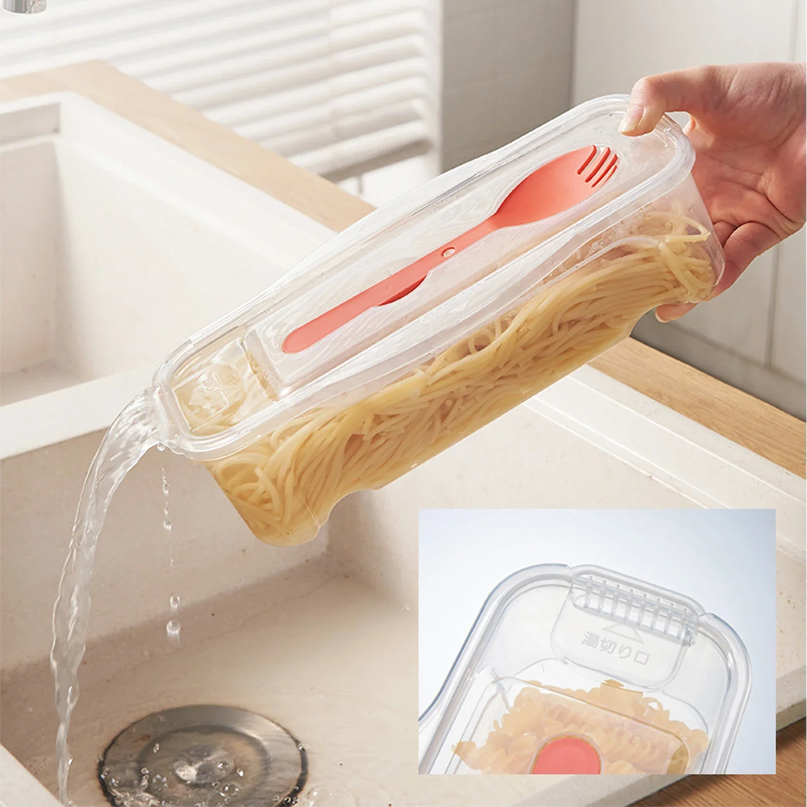 Microwave-Pasta-Cooker-with-Strainer-Heat-Resistant-Pasta-Steamer-with ...