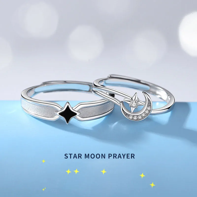 New-hot-selling-silver-color-temperament-zircon-prayer-star-and-moon ...